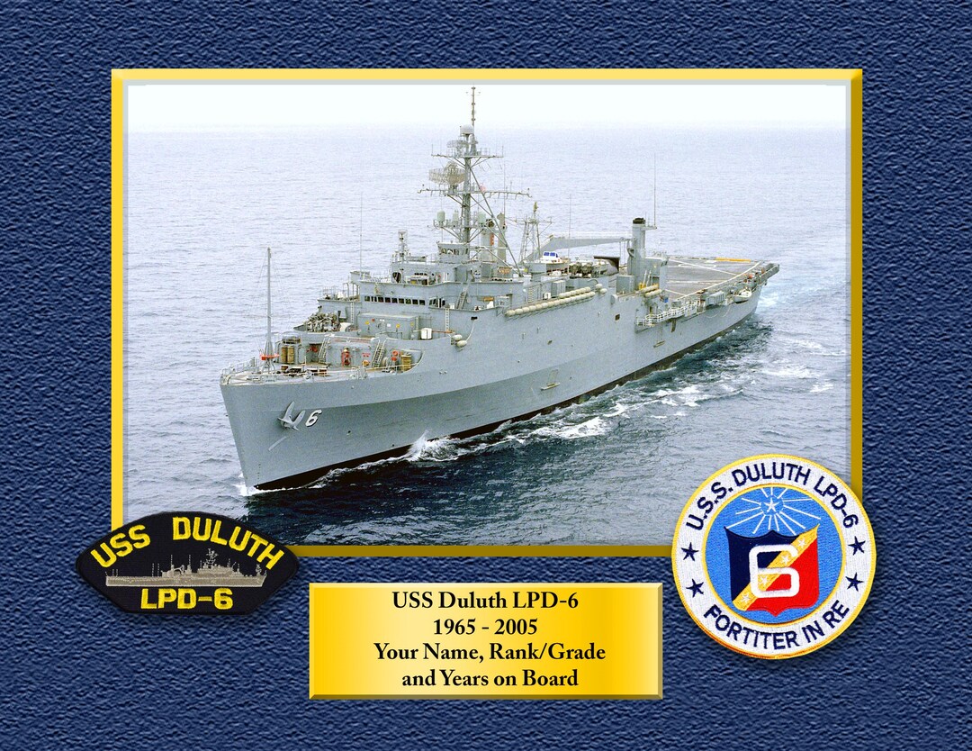 USS Duluth LPD-6 Custom Personalized 8.5 X 11 Print of US Navy Ships ...