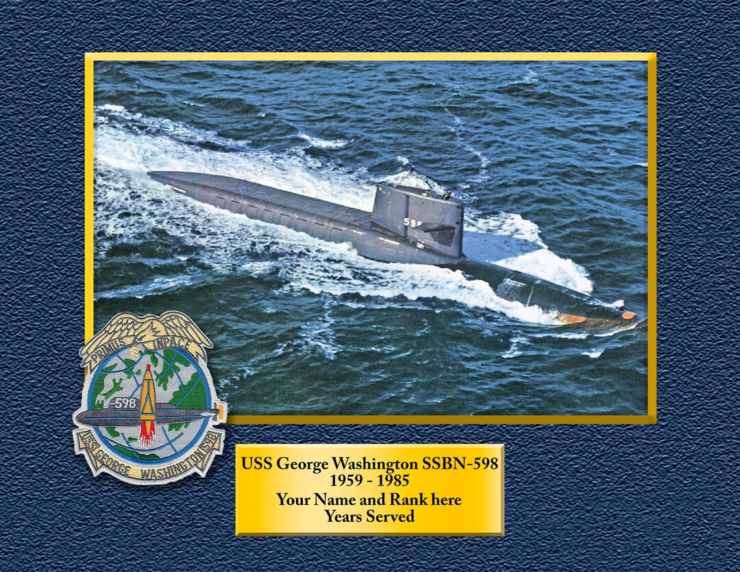 USS George Washington SSBN-598 Custom Personalized 8.5 X 11 Print of US ...