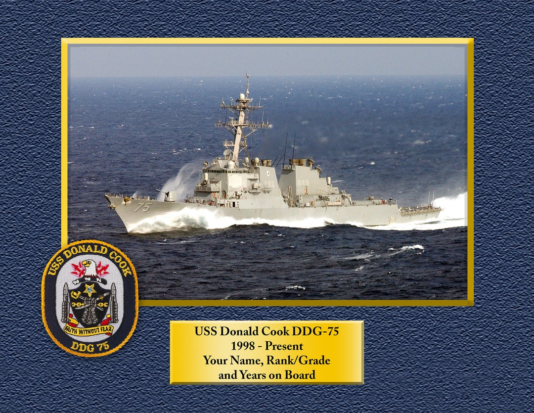 USS Donald Cook DDG75 Custom Personalized 8.5 X 11 Print of US Navy ...