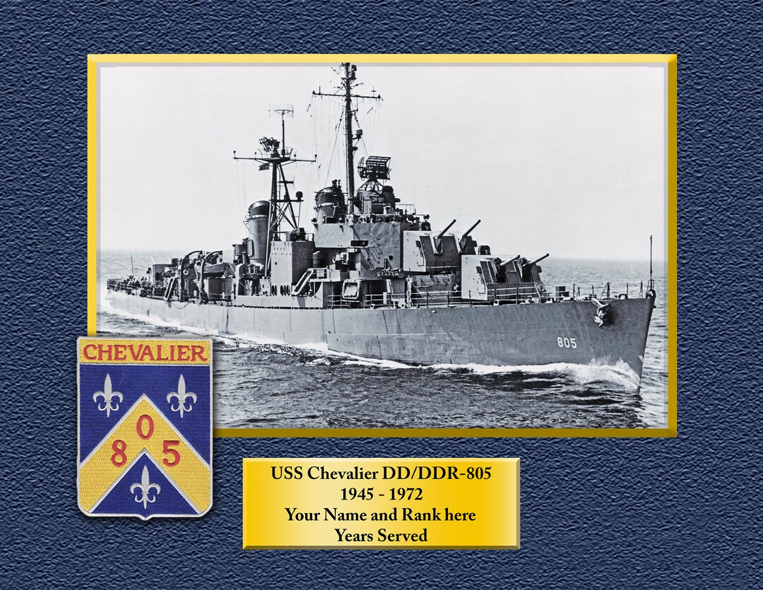 USS Chevalier Dd-ddr 805 Custom Personalized 8.5 X 11 Print of US Navy ...