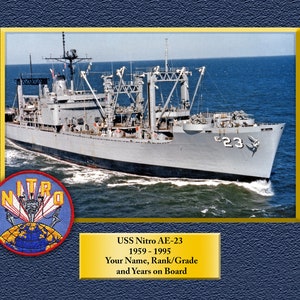 USS Nitro AE-23 Custom Personalized 8.5 X 11 Print of US Navy Ships ...