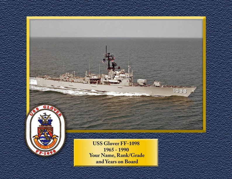 USS Glover FF-1098 Custom Personalized 8.5 X 11 Print of US - Etsy