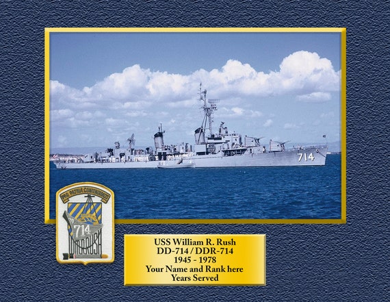 USS William R Rush DD714 Custom Personalized 8.5 X 11 Print of - Etsy ...