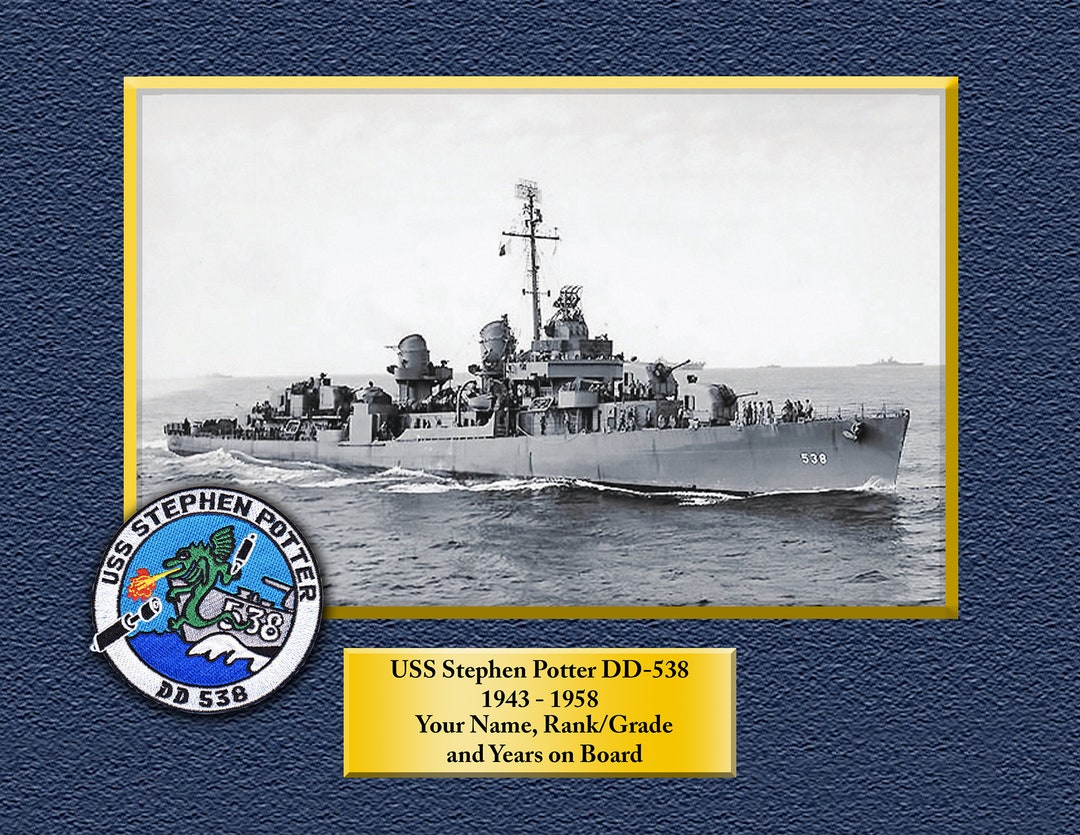 USS Steven Potter DD-538 Custom Personalized 8.5 X 11 Print of US Navy ...