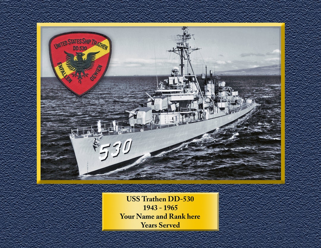 USS TRATHEN DD530 Custom Personalized 8.5 X 11 Print of US Navy Ships ...