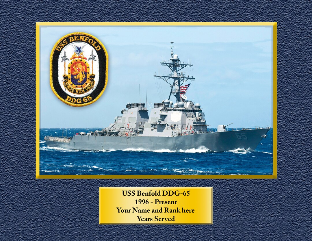 USS BENFOLD DDG65 Custom Personalized 8.5 X 11 Print of US Navy Ships ...