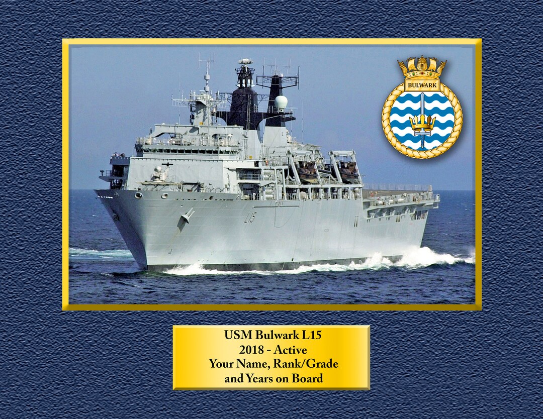 USM Bulwark L16 Custom Personalized 8.5 X 11 Royal Navy Unique Gift ...