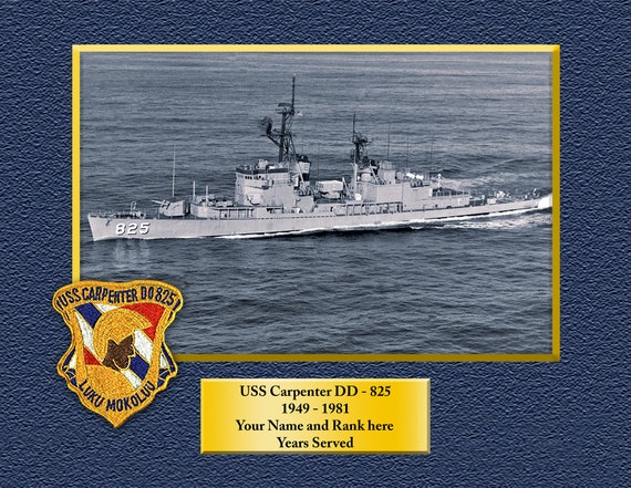 USS CARPENTER DD825 Custom Personalized 8.5 X 11 Print of US | Etsy