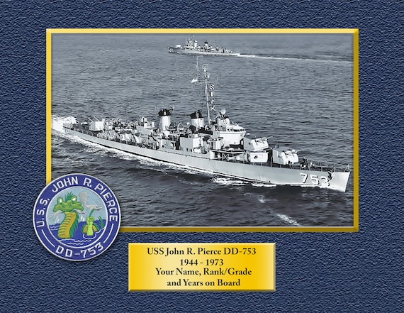 USS John R. Pierce DD-753 Custom Personalized 8.5 X 11 Print | Etsy