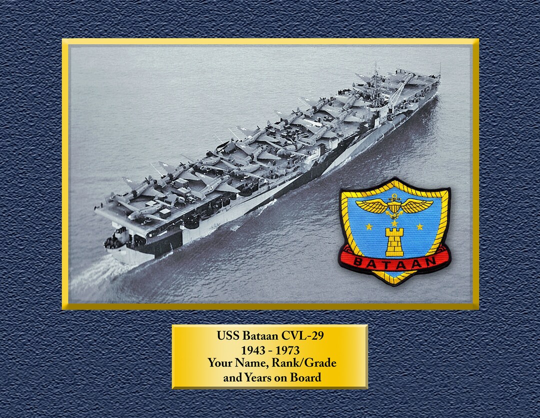 Impresión personalizada de 8,5 x 11 del USS Bataan CVL-29 de la Armada ...