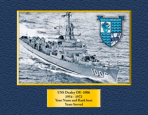 USS Dealey DE-1006 Custom Personalized 8.5 X 11 Print of US | Etsy