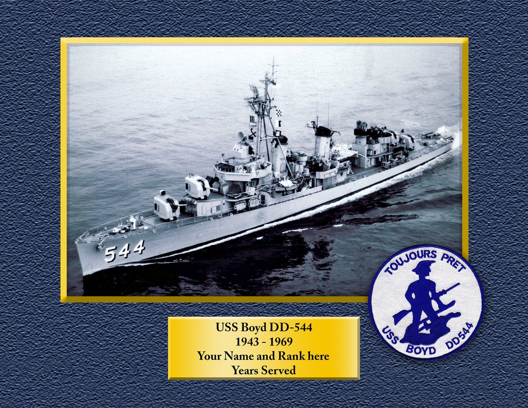 USS BOYD DD544 Custom Personalized 8.5 X 11 Print of US Navy Ships ...
