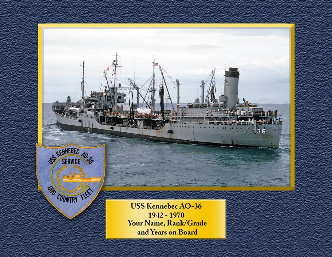USS Kennebec AO-36 Custom Personalized 8.5 X 11 Print of US Navy Ships ...