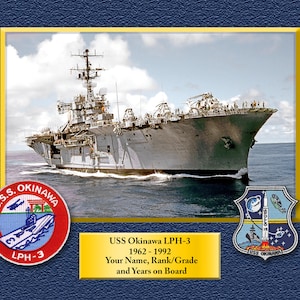 USS Okinawa LPH-3 Custom Personalized 8.5X11 or 11X14 Print on Pro. Paper or Canvas US Navy ...