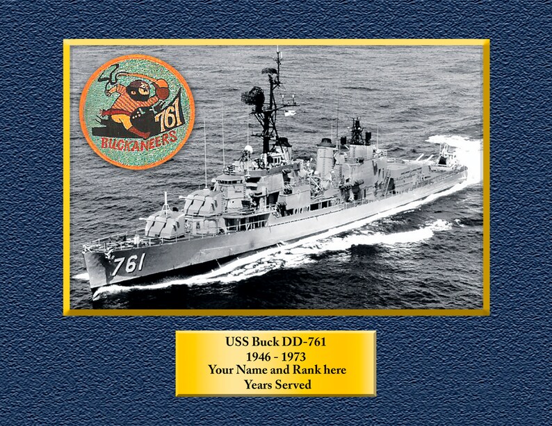 USS BUCK DD761 Custom Personalized 8.5 X 11 Print of US Navy - Etsy
