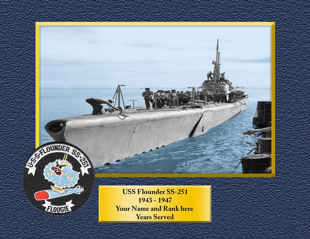 USS FLOUNDER SS251 Custom Personalized 8.5 X 11 Print of US Navy Ships ...