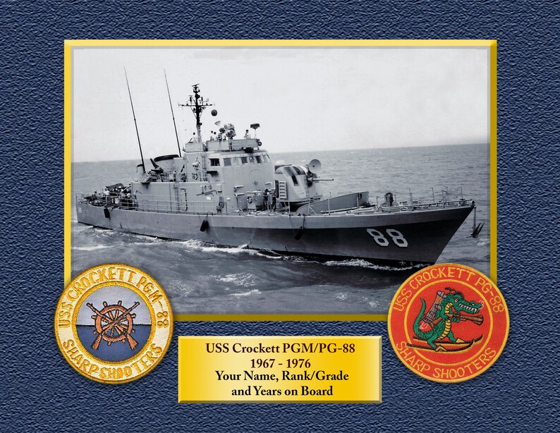 USS Crockett Pgm/pg-88 Custom Personalized 8.5 X 11 Print of - Etsy