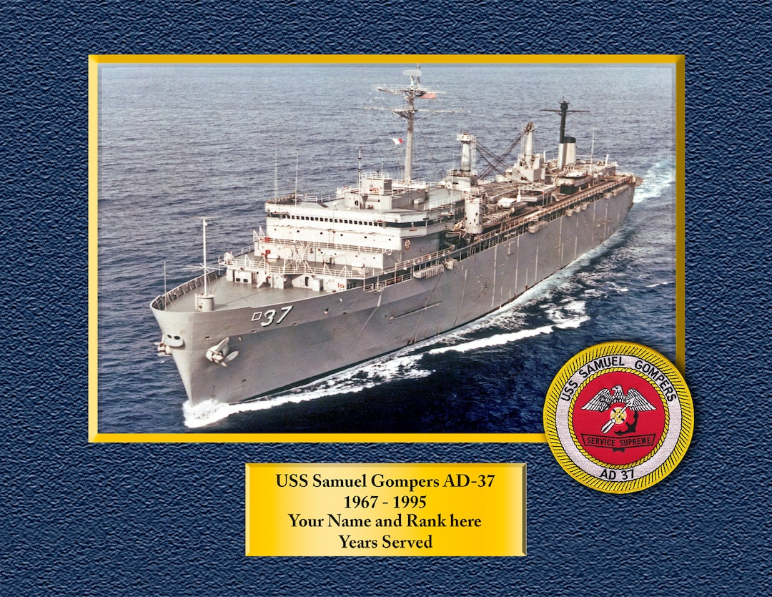 USS Samuel Gompers AD-37 Custom Personalized 8.5 X 11 Print of US Navy ...