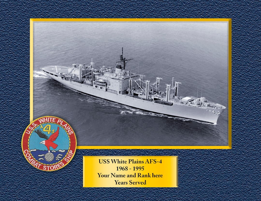 USS White Plains AFS-4 Custom Personalized 8.5 X 11 Print of US Navy ...