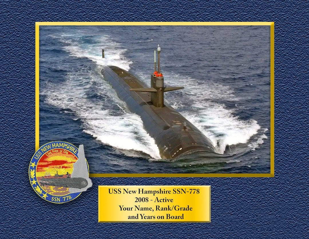 USS New Hampshire SSN-778 Custom Personalized 8.5X11, 11X14 Or16 X 20 ...