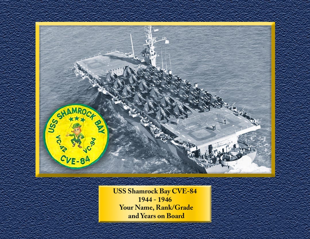 USS Shamrock Bay CVE-84 Custom Personalized 8.5 X 11 Print of US Navy ...
