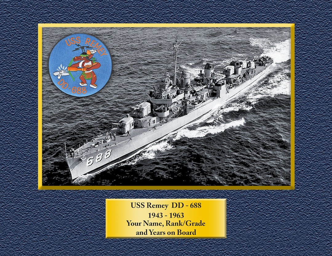 USS REMEY DD688 Custom Personalized 8.5 X 11 Print of US Navy Ships ...