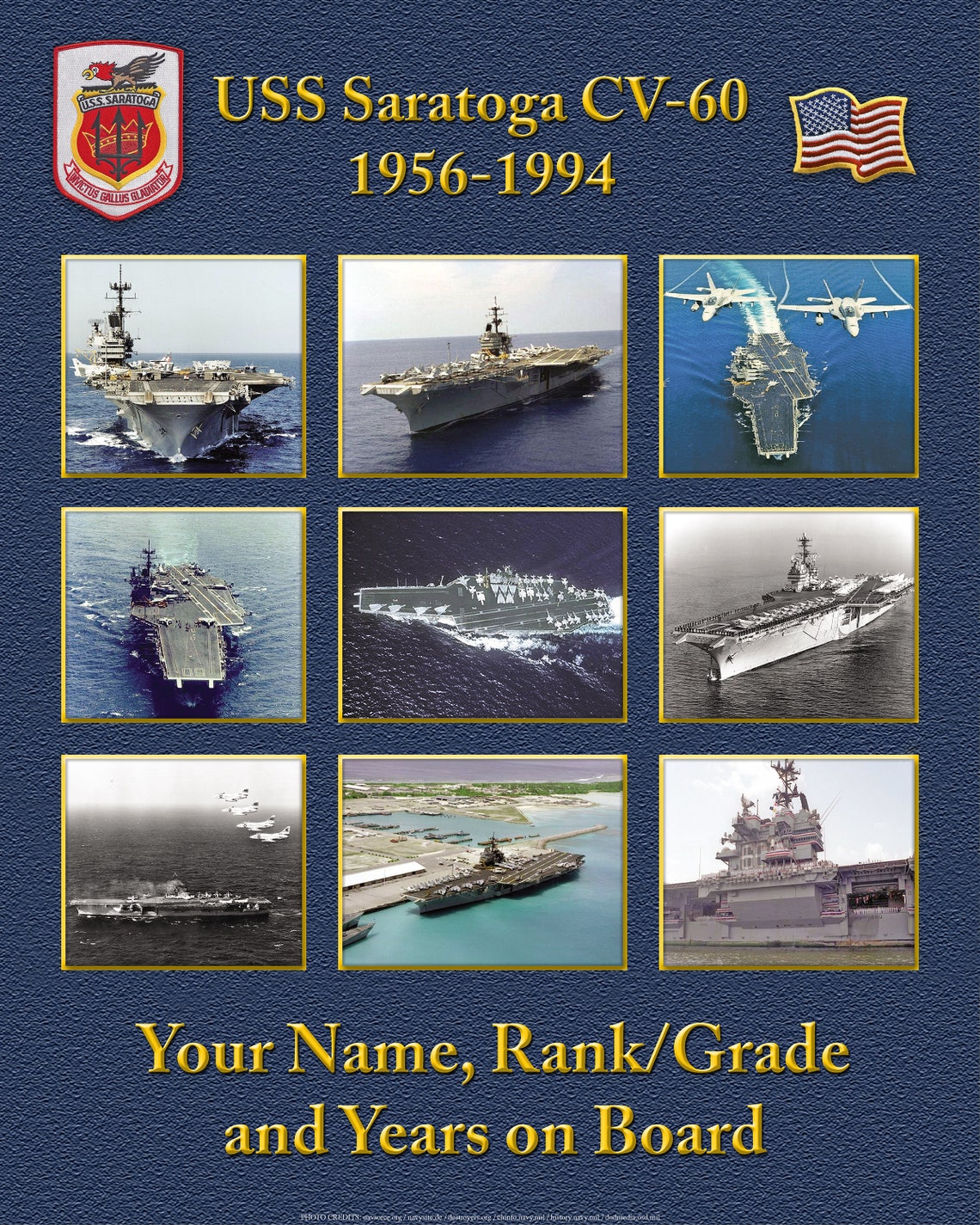 USS Saratoga CV-60 Custom Personalized 16 X 20 - Etsy