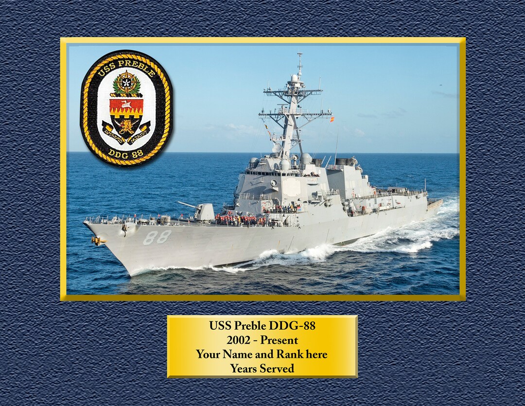 USS PREBLE DDG88 Custom Personalized 8.5 X 11 Print of US Navy Ships ...