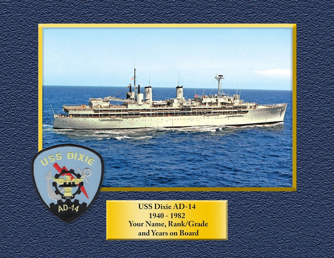 USS Dixie AD-14 Custom Personalized 8.5 X 11 Print of US Navy Ships ...