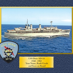 USS Dixie AD-14 Custom Personalized 8.5 X 11 Print of US Navy Ships ...