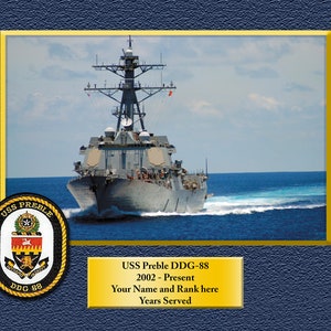 USS Conyngham DDG-17 Custom Personalized 8.5 X 11 Print of US Navy ...