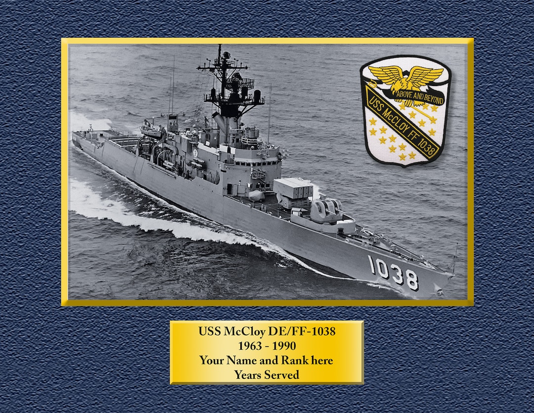USS McCloy DE-1038 FF1038 Impresión personalizada de 8,5 x 11 de buques ...
