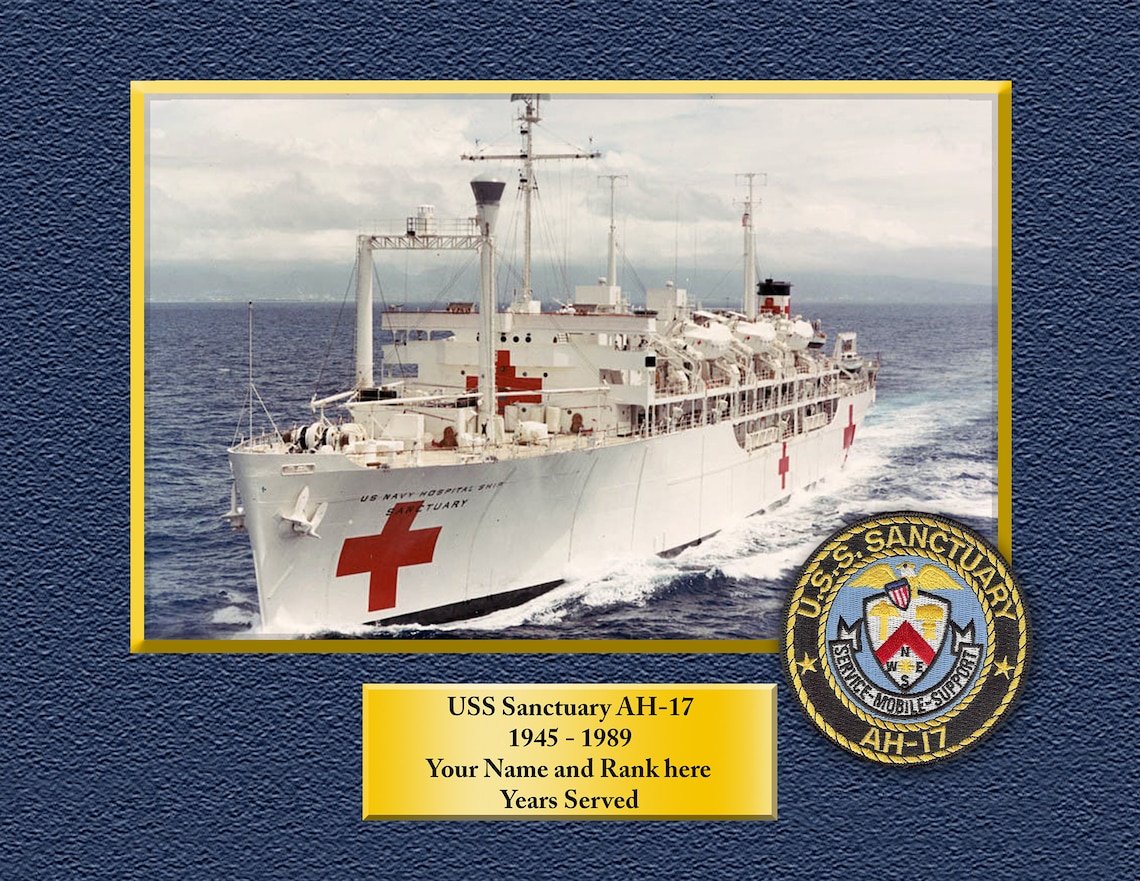 USS SANCTUARY AH17 Custom Personalized 8.5 X 11 Print of US | Etsy