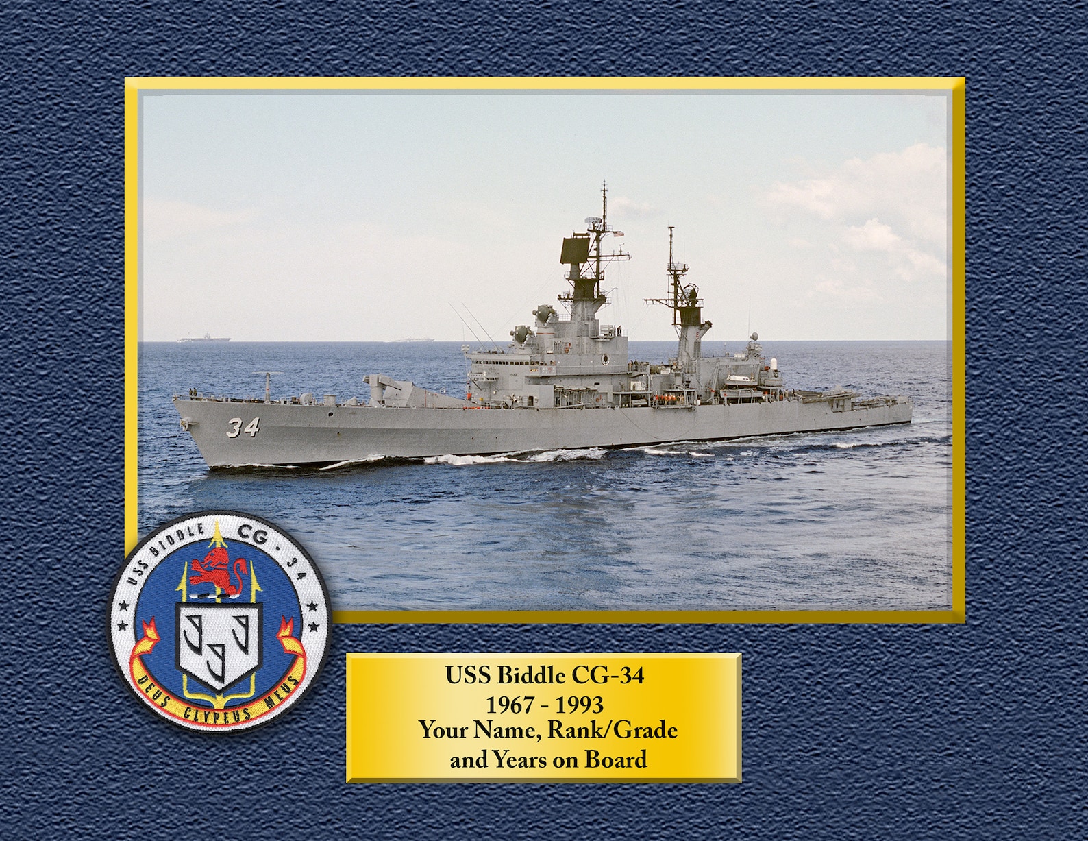USS Biddle CG-34 Custom Personalized 8.5 X 11 Print of US Navy - Etsy