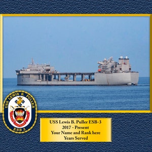 USS Lewis B. Puller ESB-3 Custom Personalized 8.5 X 11 Print of US Navy ...
