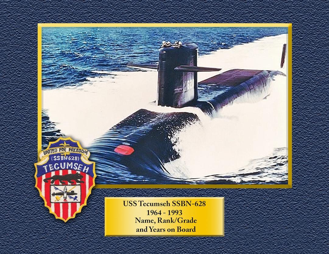 USS TECUMSEH SSBN628 Custom Personalized 8.5 X 11 Print of US Navy ...