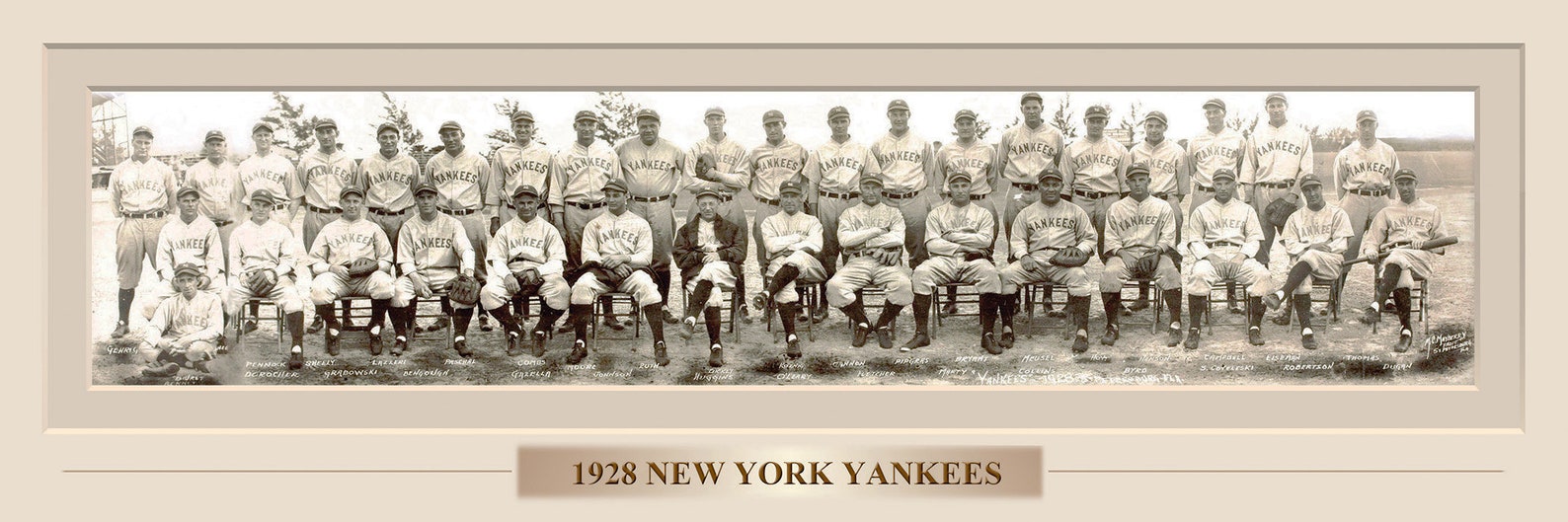 Vintage 1928 New York Yankees Panoramic Print 11.750 X 36 | Etsy