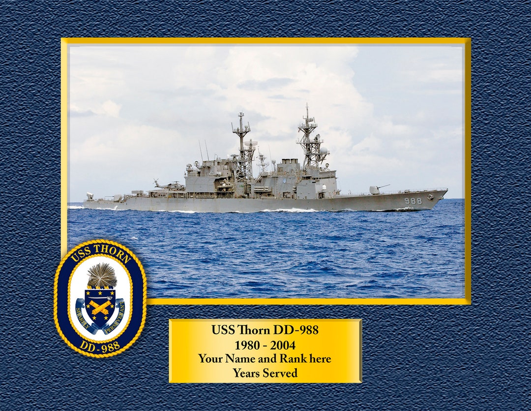 USS Thorn DD-988 Custom Personalized 8.5X11 or 11X14 Print on Pro ...