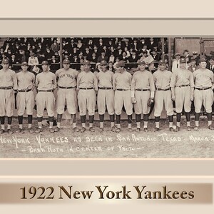 Vintage 1928 New York Yankees Panoramic Print 11.750 X 36 W/double Faux ...