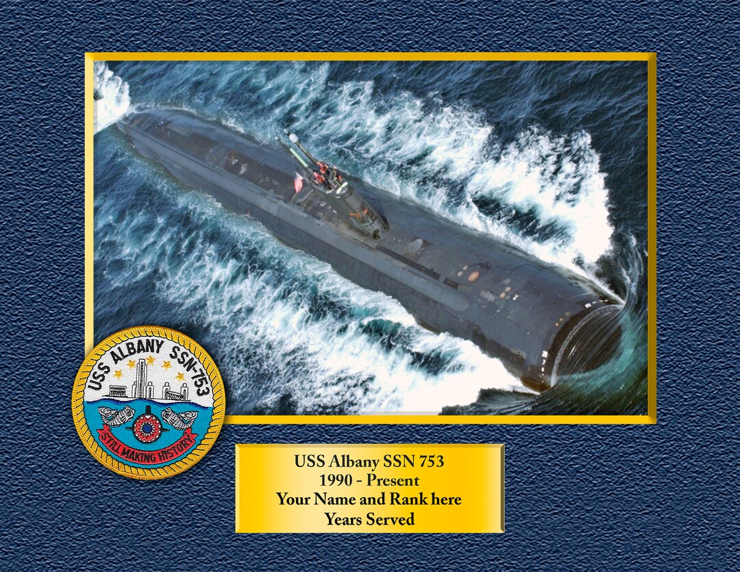 USS Albany SSN 753 Custom Personalized 8.5 X 11 Print of US Navy Ships ...