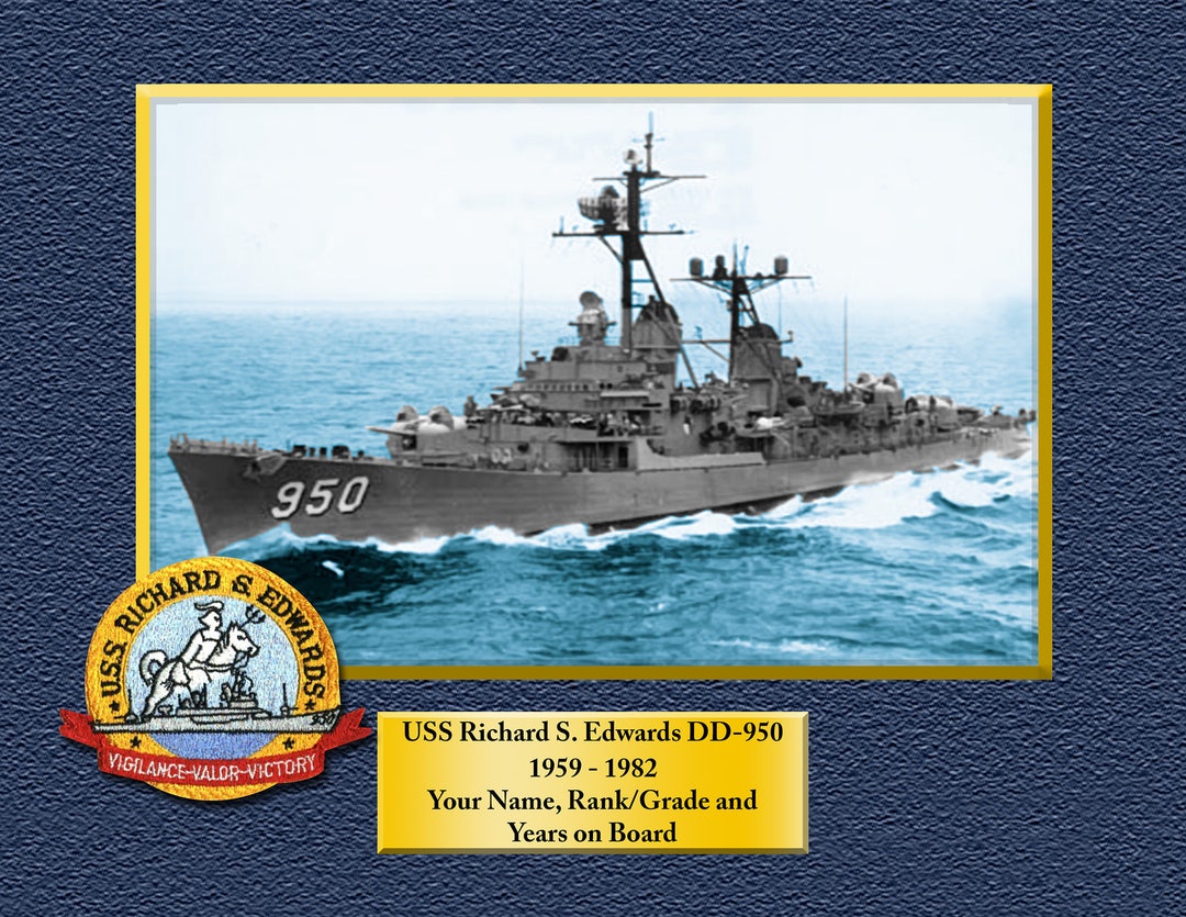 USS Richard S Edwards DD950 Custom Personalized 8.5 X 11 Print of US ...