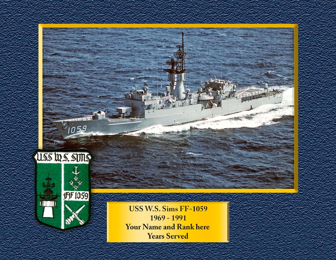 USS W.S. SIMS FF1059 Custom Personalized 8.5 X 11 Print of US Navy ...