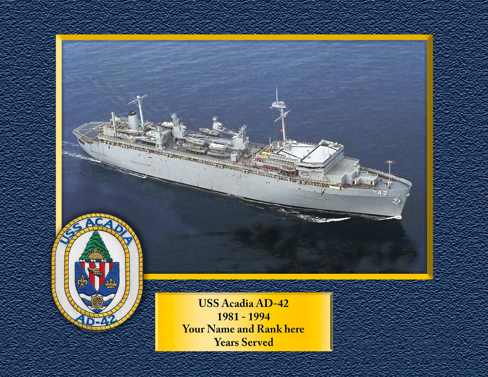 USS Acadia AD-42 Custom Personalized 8.5 X 11 Print of US Navy - Etsy