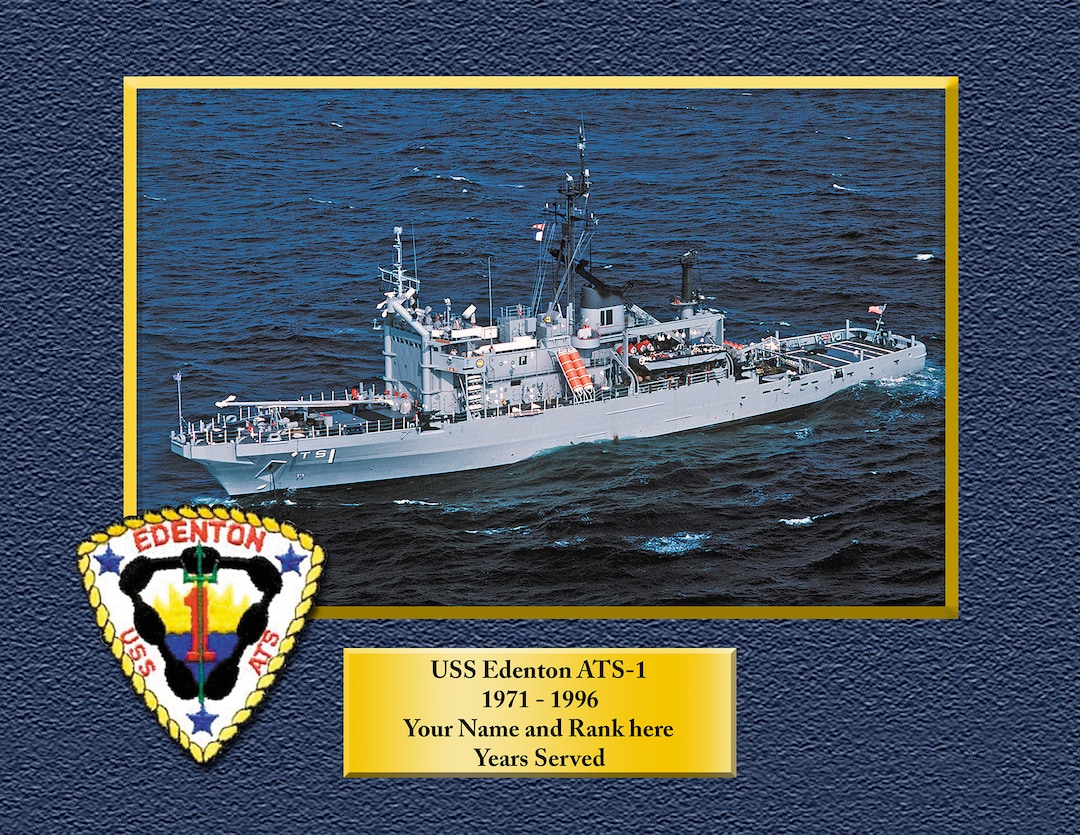 USS EDENTON ATS1 Custom Personalized 8.5 X 11 Print of US Navy Ships ...