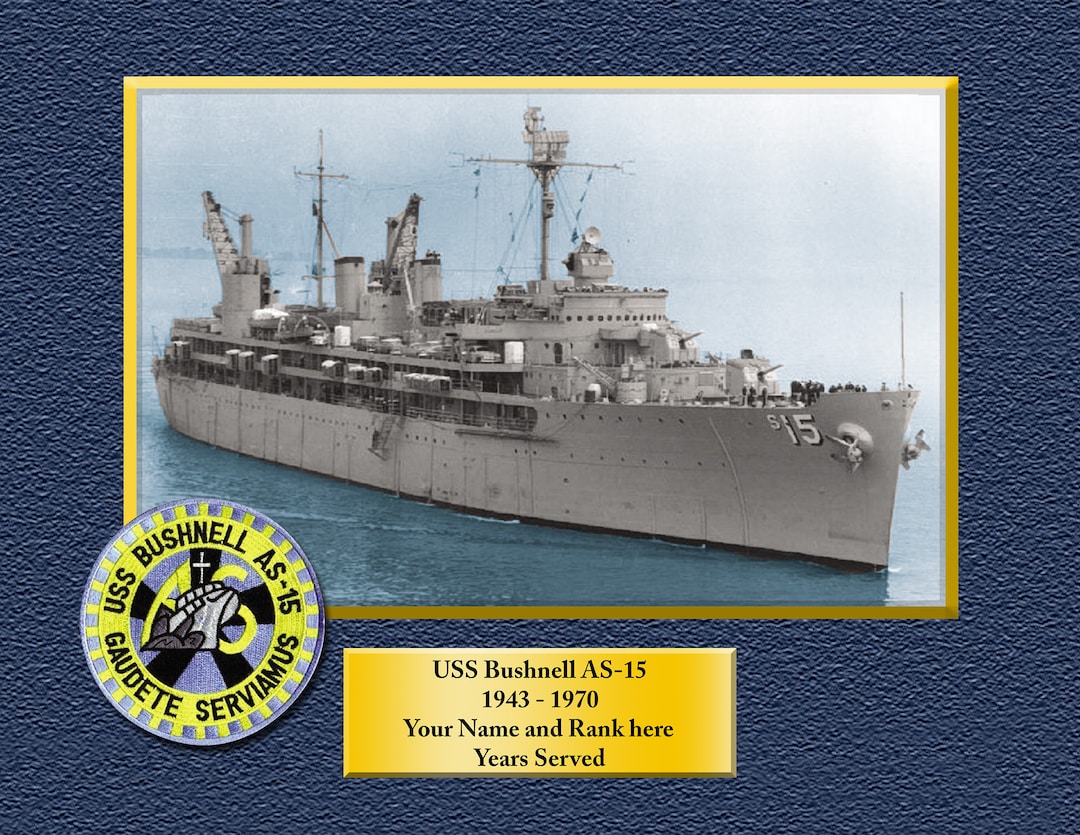 USS BUSHNELL AS15 Custom Personalized 8.5 X 11 Print of US Navy Ships ...