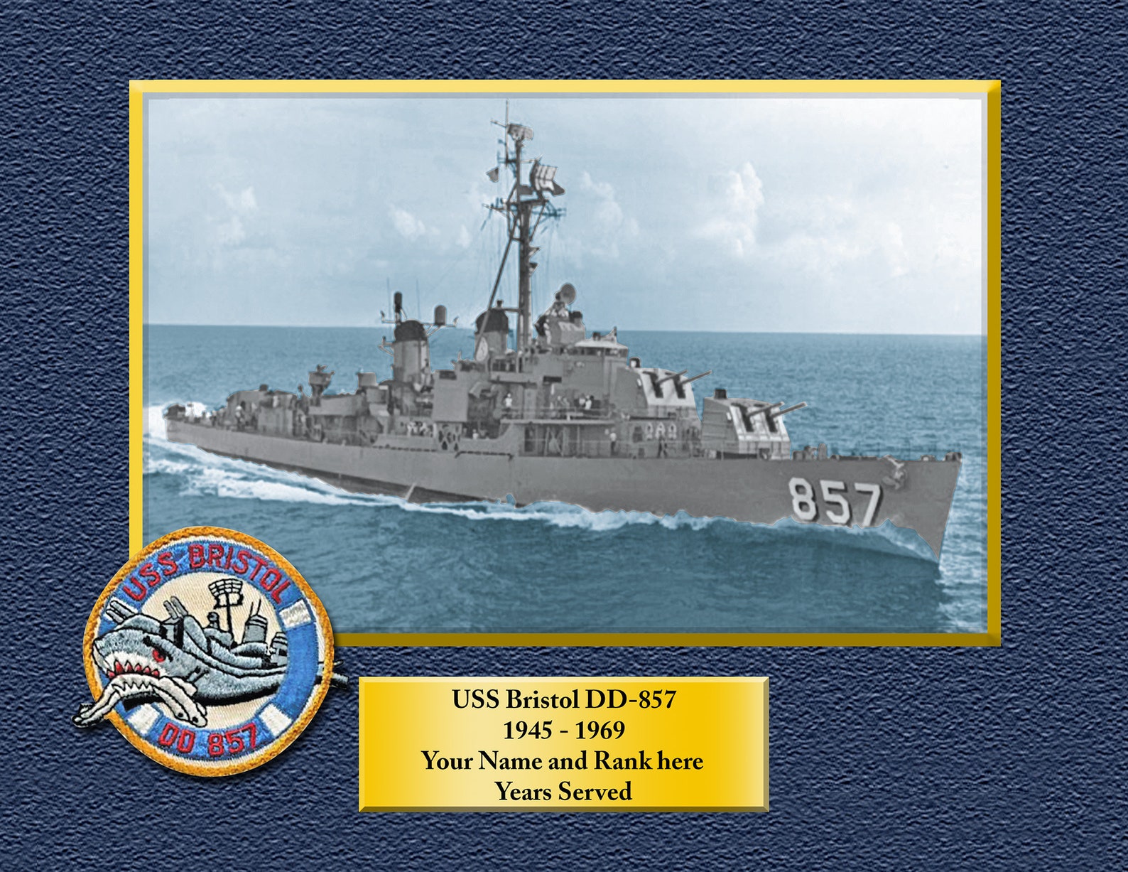 USS Bridget DE 1024 Custom Personalized 8.5 X 11 Print of US Navy Ships ...