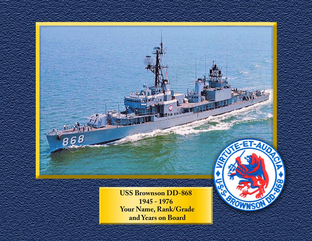 USS Brownson DD-868 Custom Personalized 8.5 X 11 Print of US Navy Ships ...