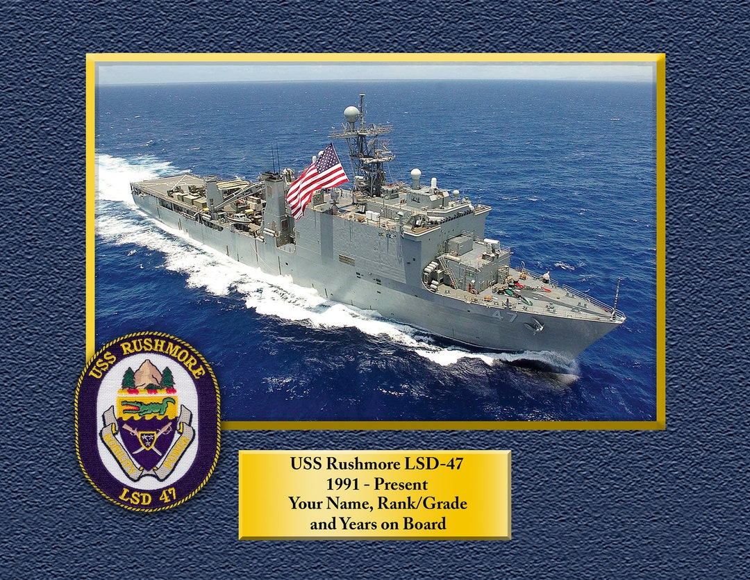 USS Rushmore LSD-47 Custom Personalized 8.5 X 11 Print of US Navy Ships ...