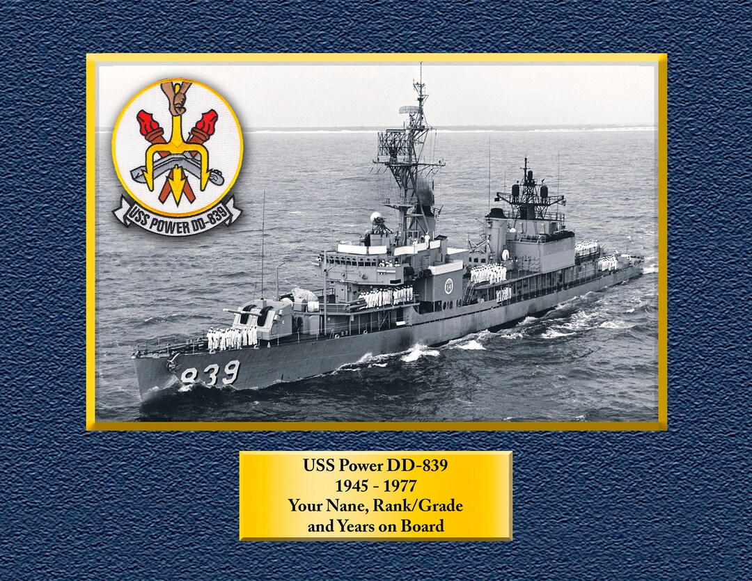 USS Power DD839 8.5 X 11 Print of US Navy Ships Unique Gift Idea for ...