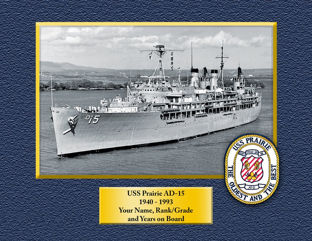 USS Prairie AD15 Custom Personalized 8.5 X 11 Print of US Navy Ships ...